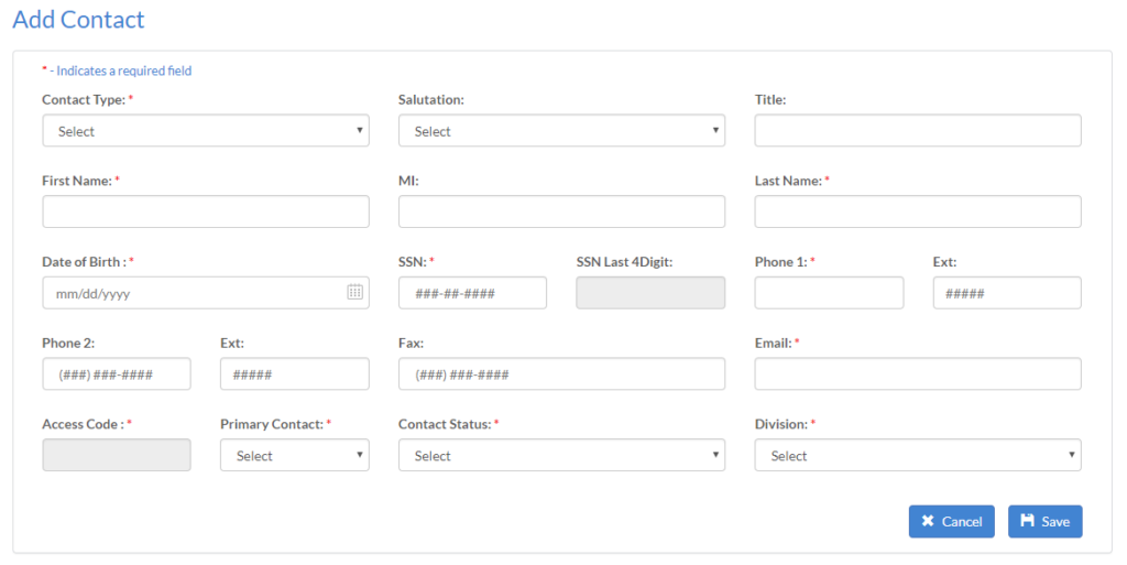 Adding New Admin Users (Contacts) - Benefits Platform Support Page