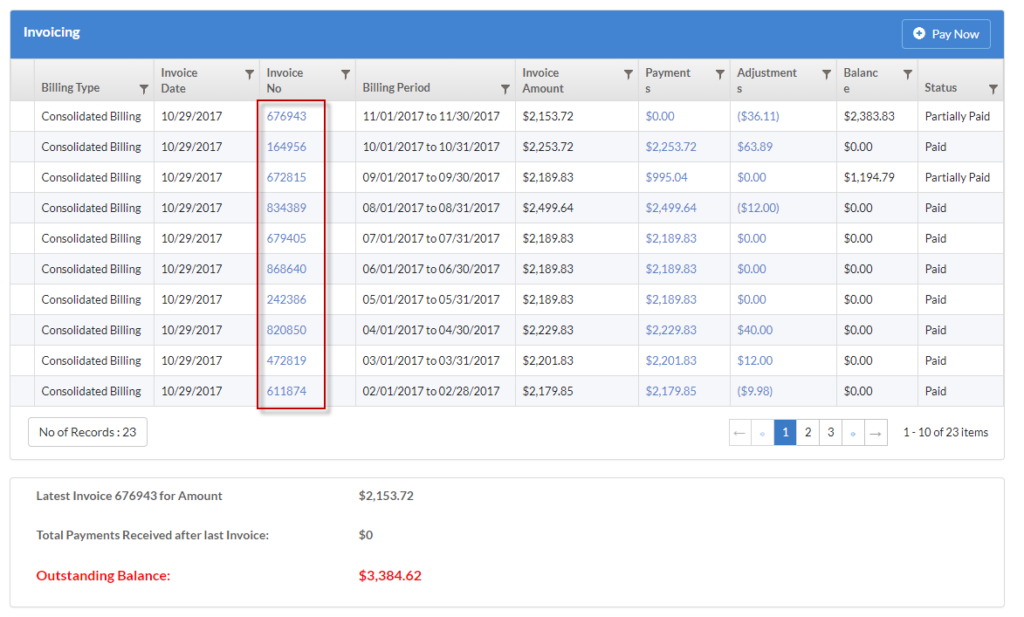 Viewing Invoices - Benefits Platform Support Page