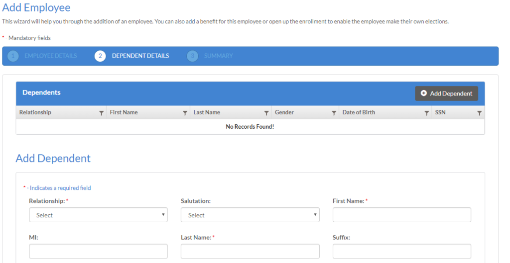 Adding New Employees - Benefits Platform Support Page